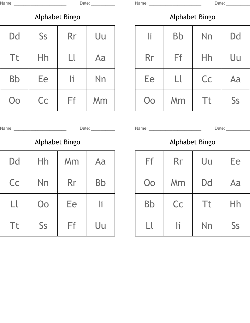 Alphabet Bingo - WordMint