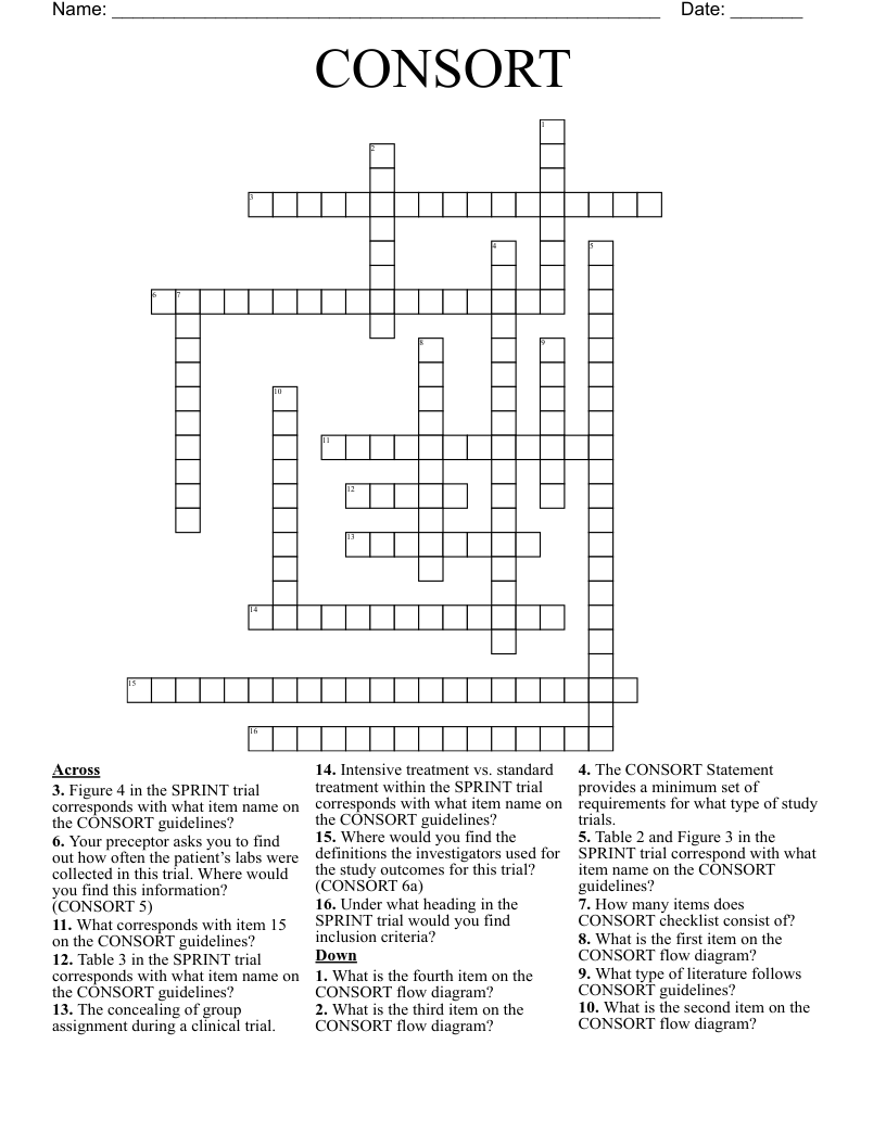 CONSORT Crossword - WordMint