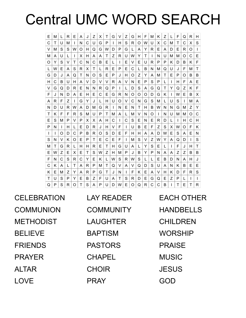 Central UMC WORD SEARCH - WordMint