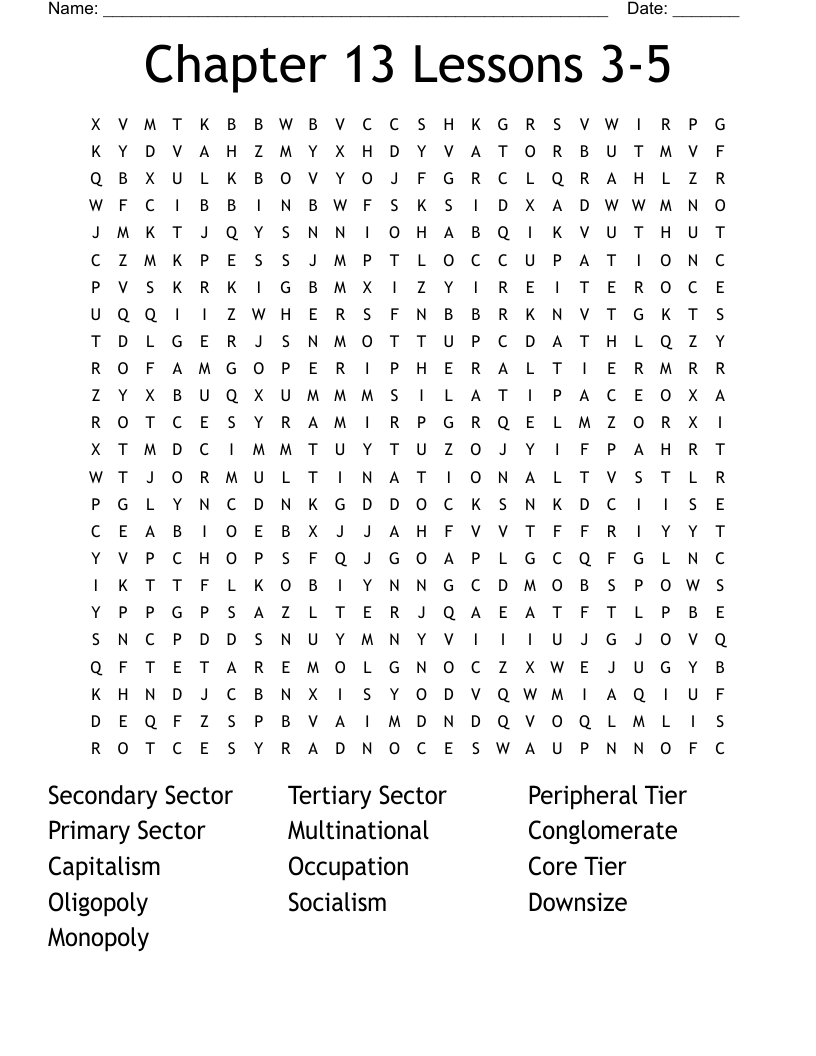 Chapter 13 Lessons 3-5 Word Search - WordMint