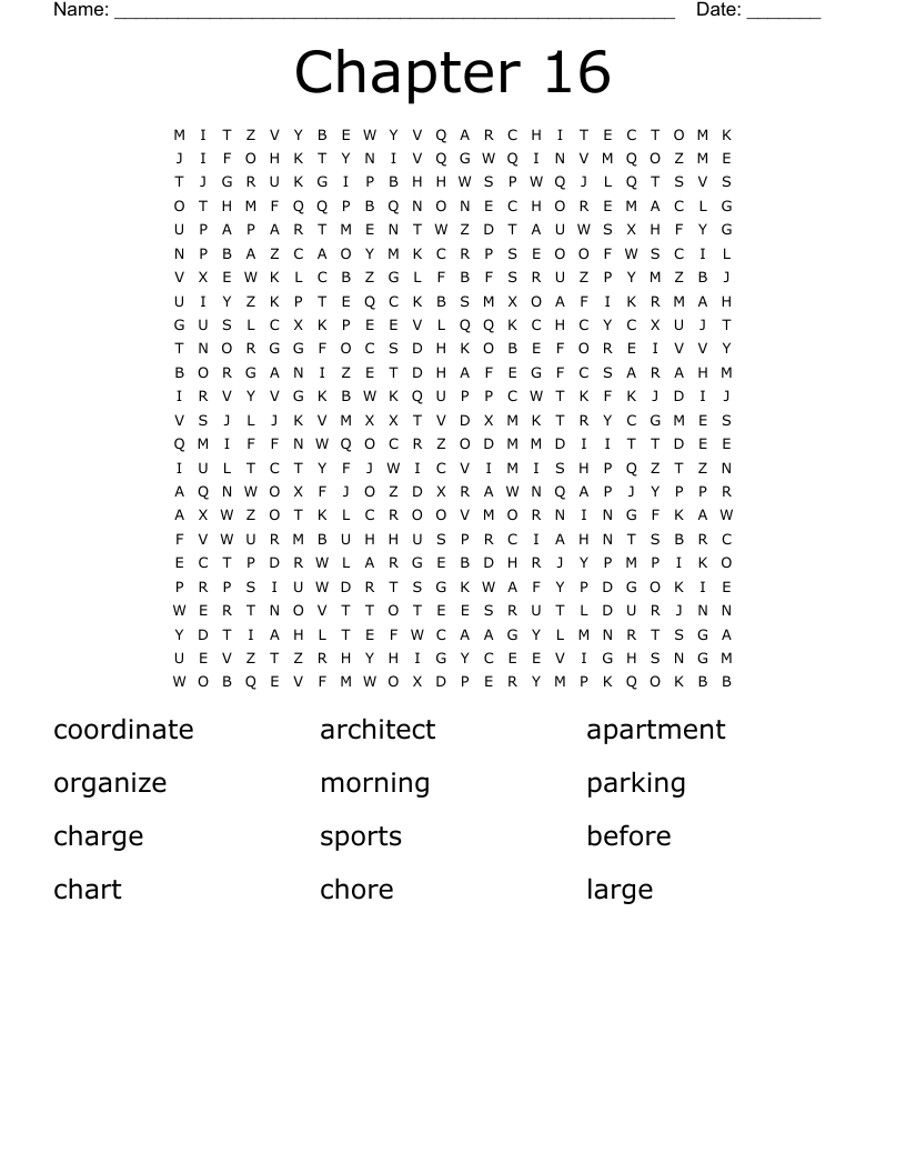 Chapter 16 Word Search - WordMint