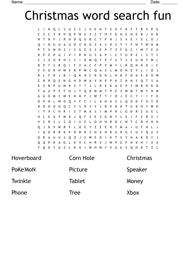 Christmas word search fun - WordMint