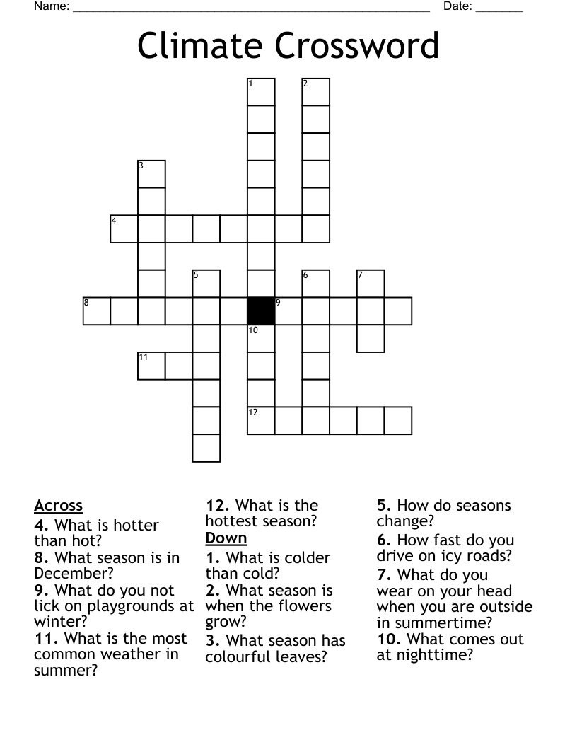 Climate Crossword - WordMint