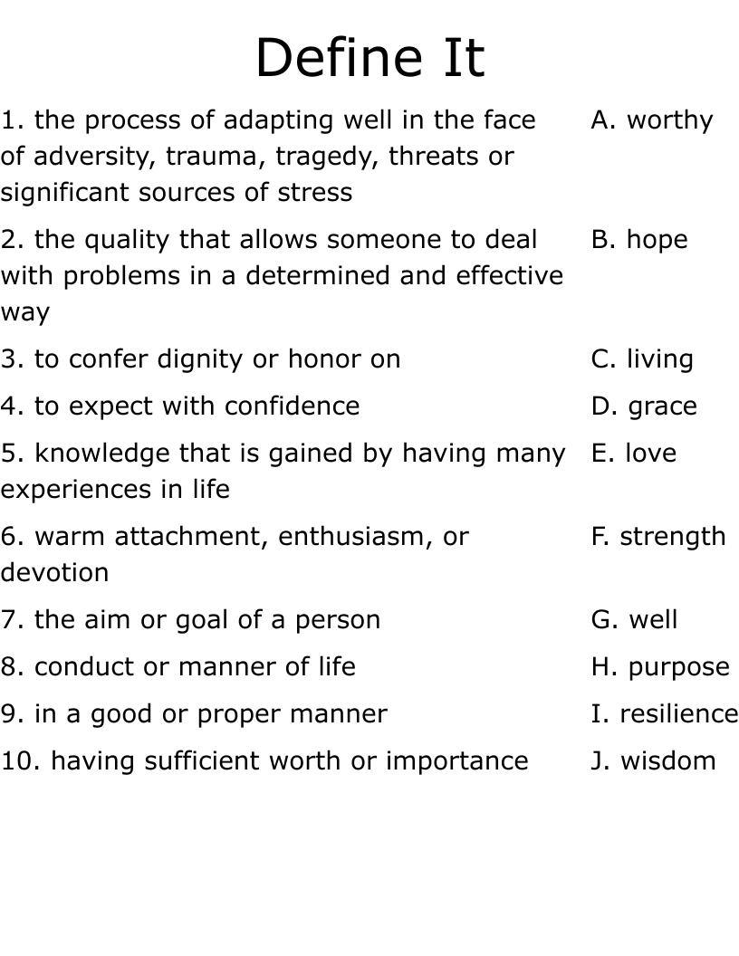 Define It Worksheet - WordMint