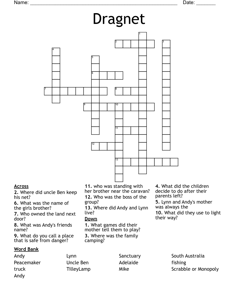 Dragnet Crossword - WordMint