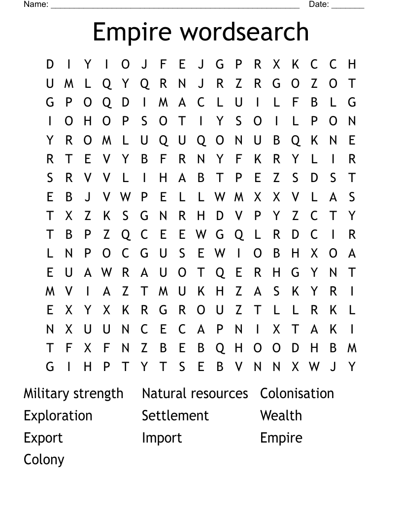 Empire wordsearch - WordMint