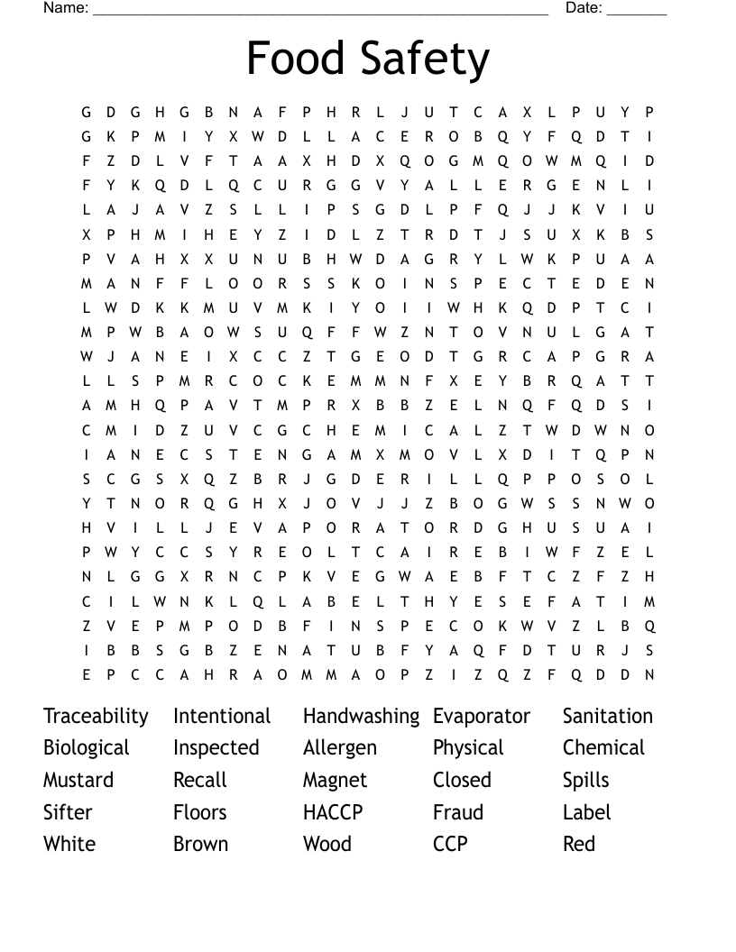Food Safety Word Search WordMint food-safety-word-search-wordmint