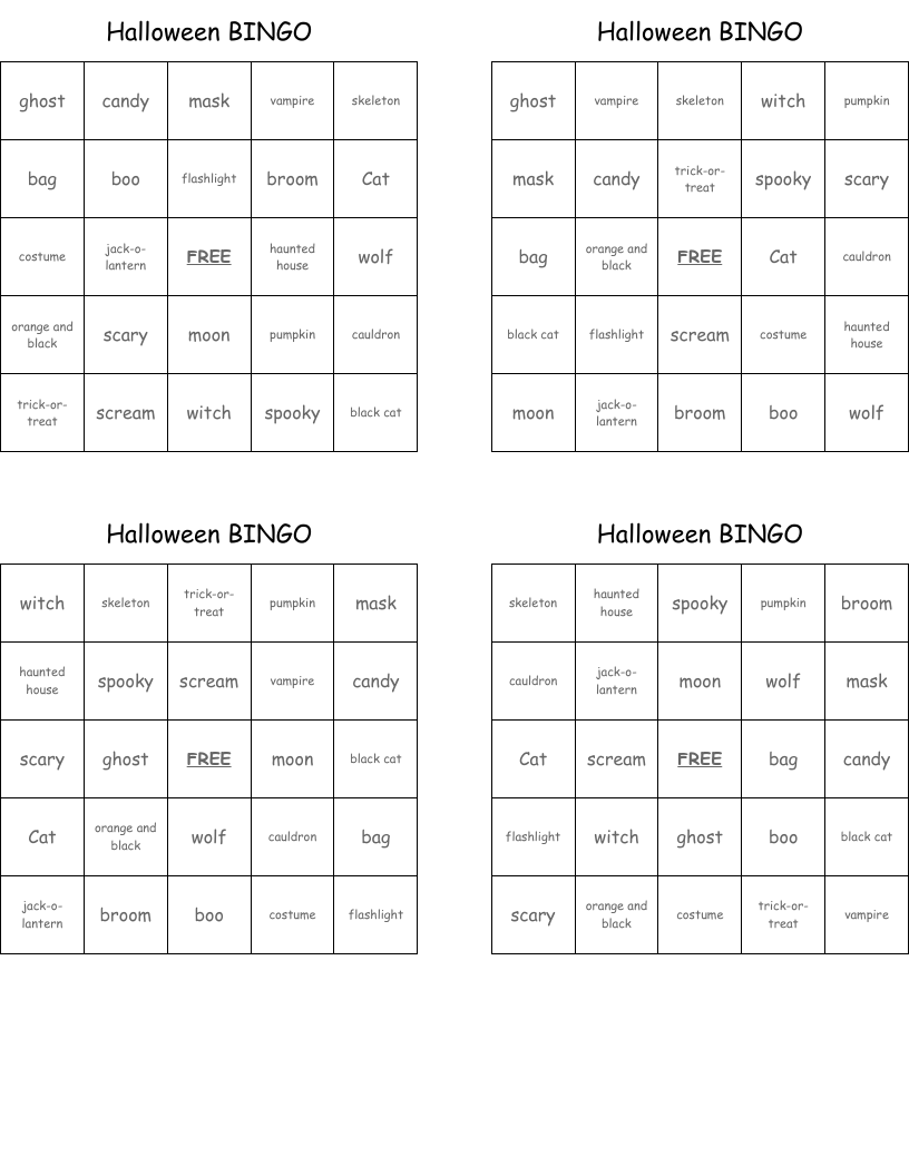 Halloween BINGO - WordMint
