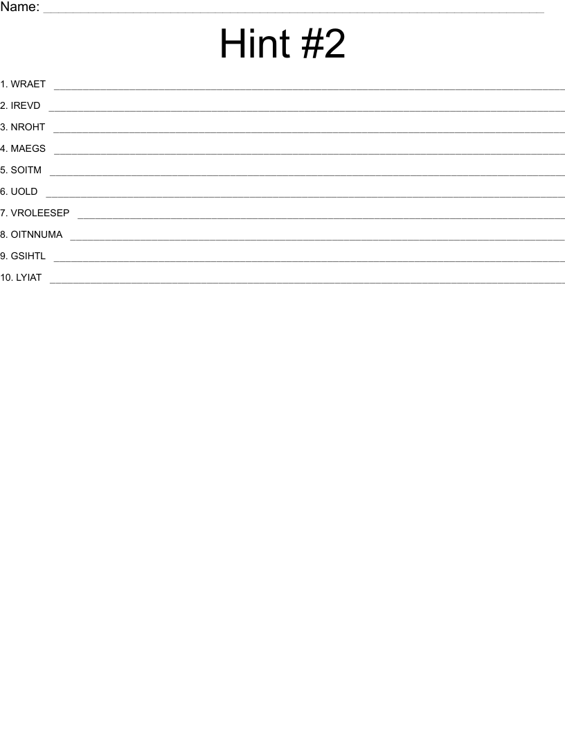 Hint #2 Word Scramble - WordMint