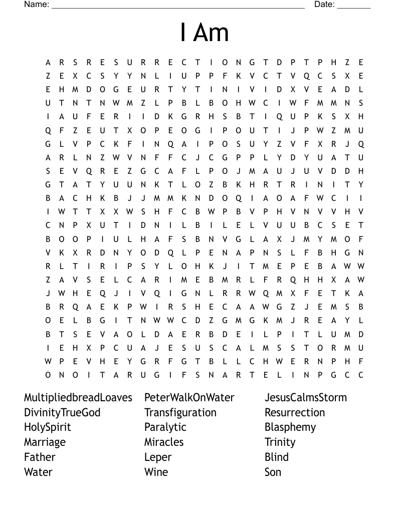 I Am Word Search - WordMint