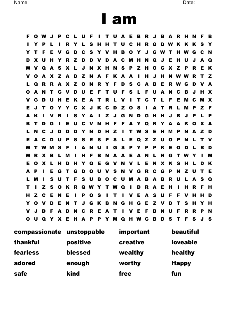 I am Word Search - WordMint