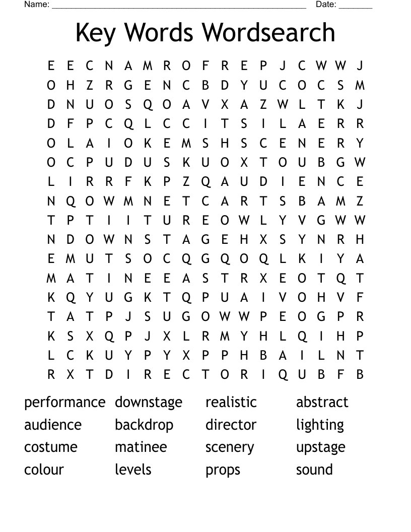 Key Words Wordsearch - WordMint