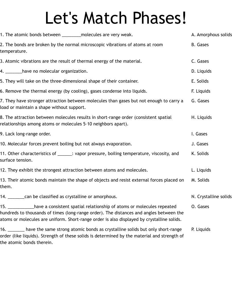 Let's Match Phases! Worksheet - WordMint
