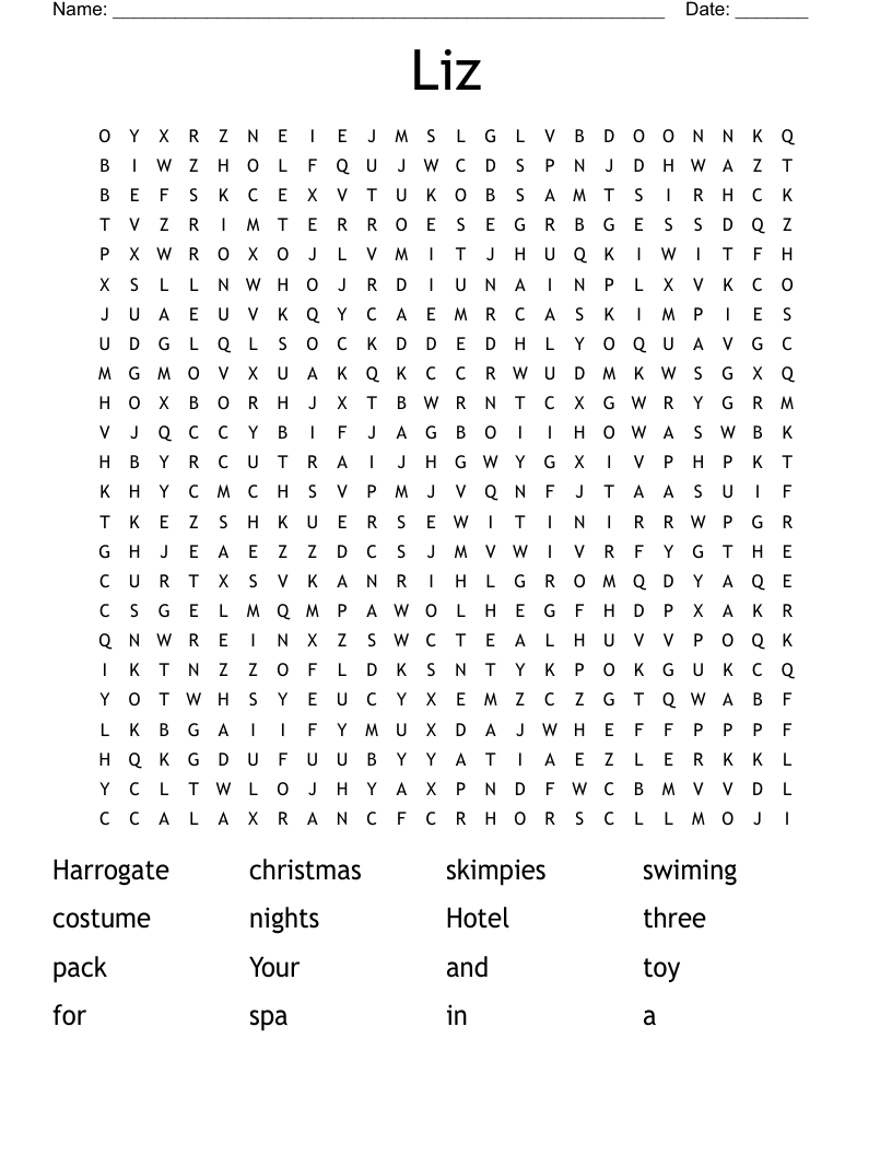 Liz Word Search - WordMint