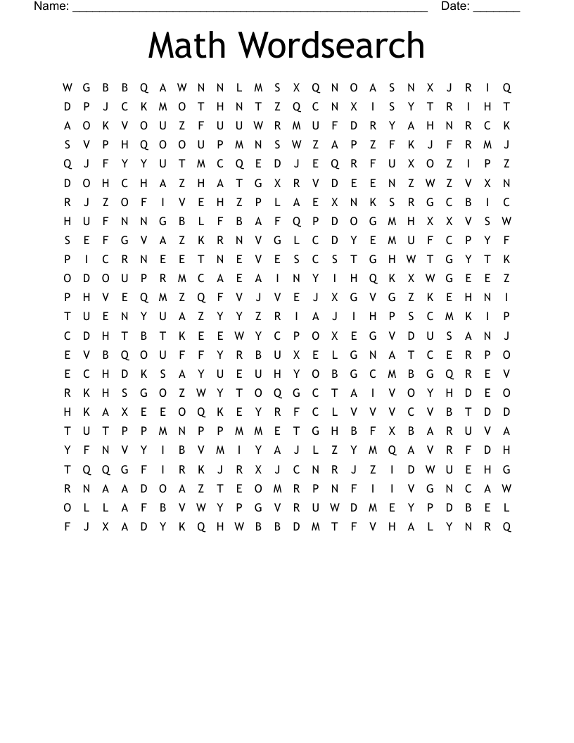 Math Wordsearch - WordMint