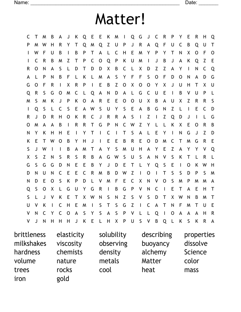 Matter! Word Search - WordMint
