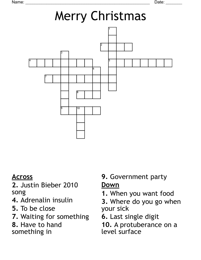 Merry Christmas Crossword - WordMint