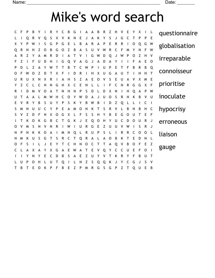 Mike's word search - WordMint
