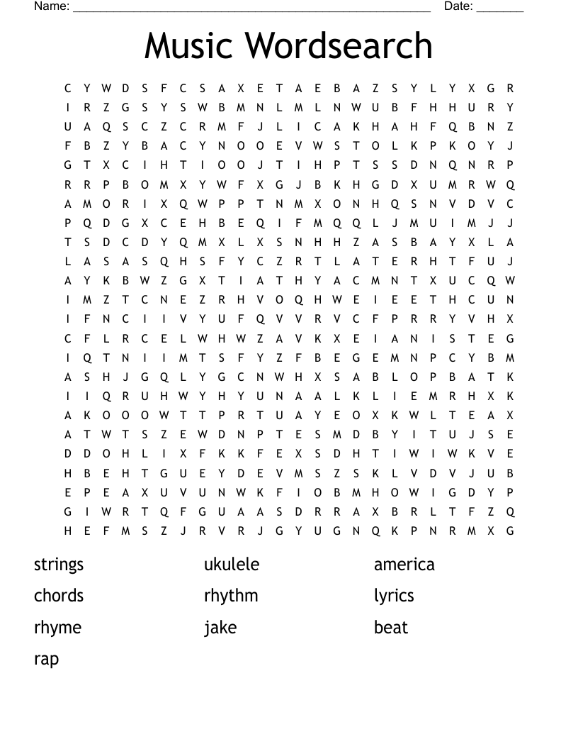Music Wordsearch - WordMint