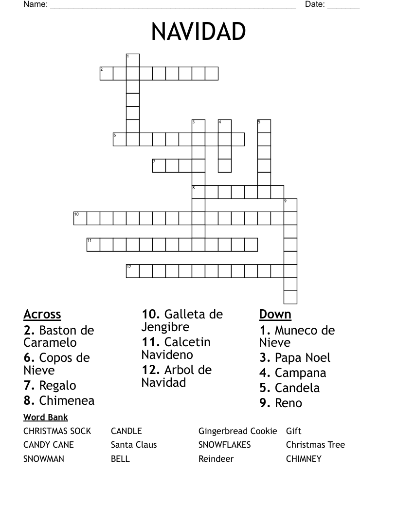 NAVIDAD Crossword WordMint