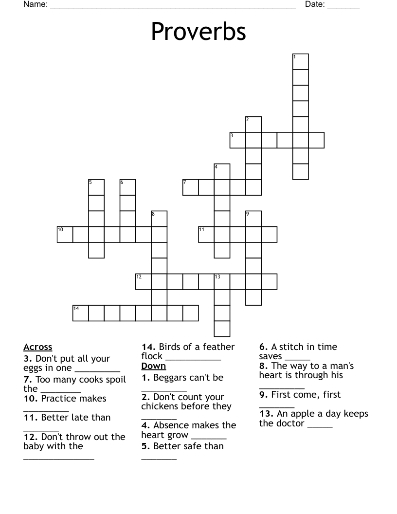 Proverbs Crossword - WordMint
