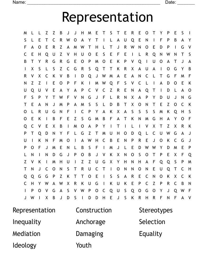 Representation Word Search - WordMint