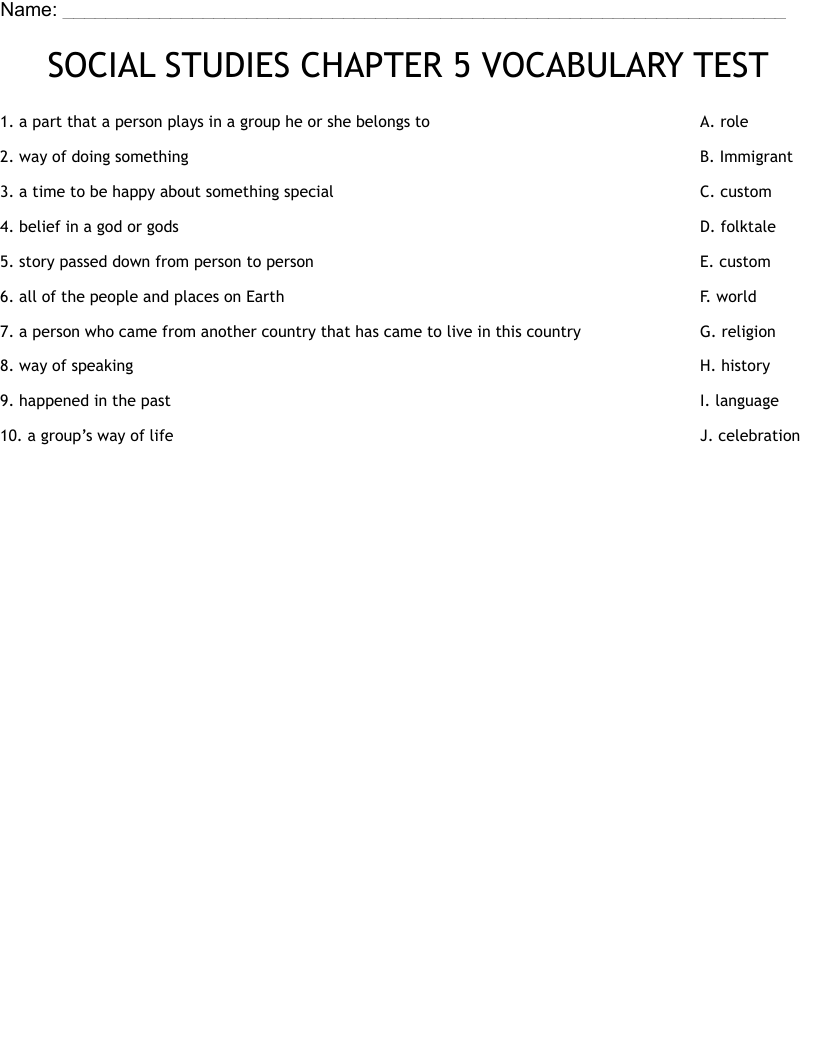 SOCIAL STUDIES CHAPTER 5 VOCABULARY TEST Worksheet WordMint social-studies-chapter-5-vocabulary-test-worksheet-wordmint