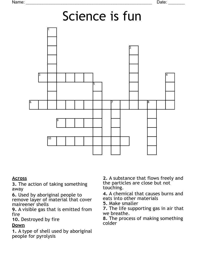 Science is fun Crossword - WordMint