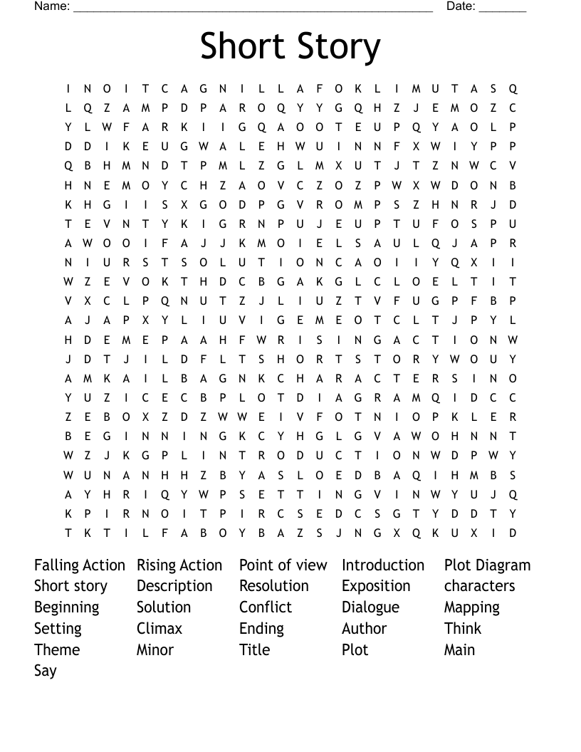 Short Story Word Search - WordMint