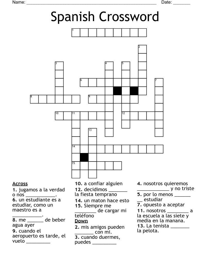 Spanish Crossword - WordMint