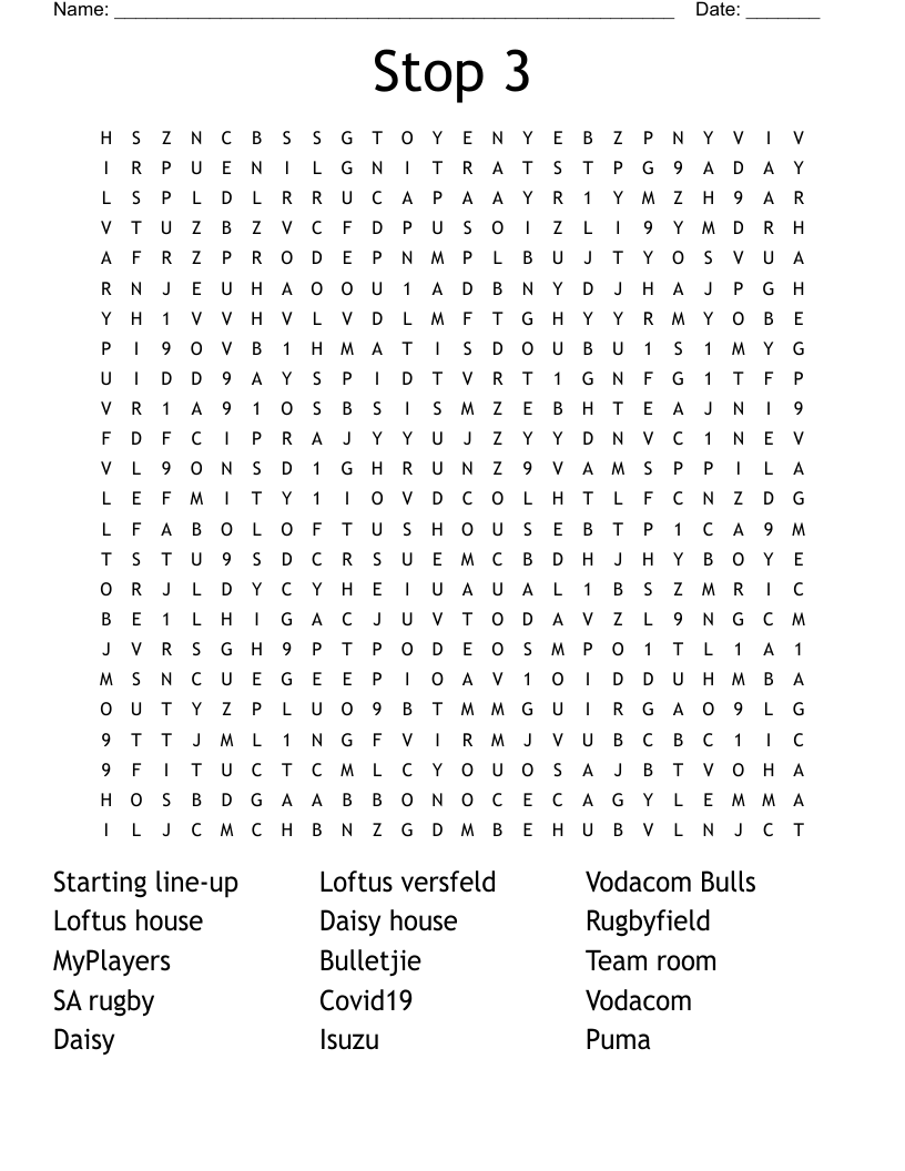 Stop 3 Word Search - WordMint