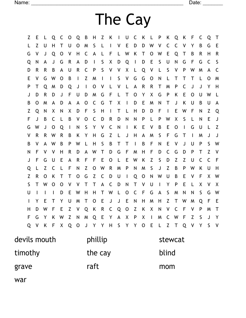 The Cay Word Search - WordMint