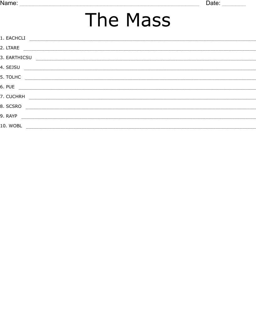 The Mass Word Scramble - WordMint