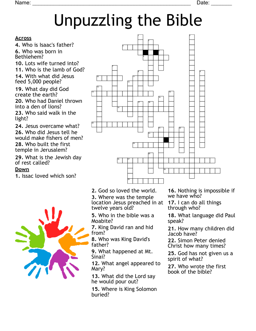 Unpuzzling the Bible Crossword - WordMint