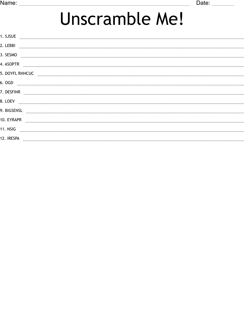 Unscramble Me! - WordMint