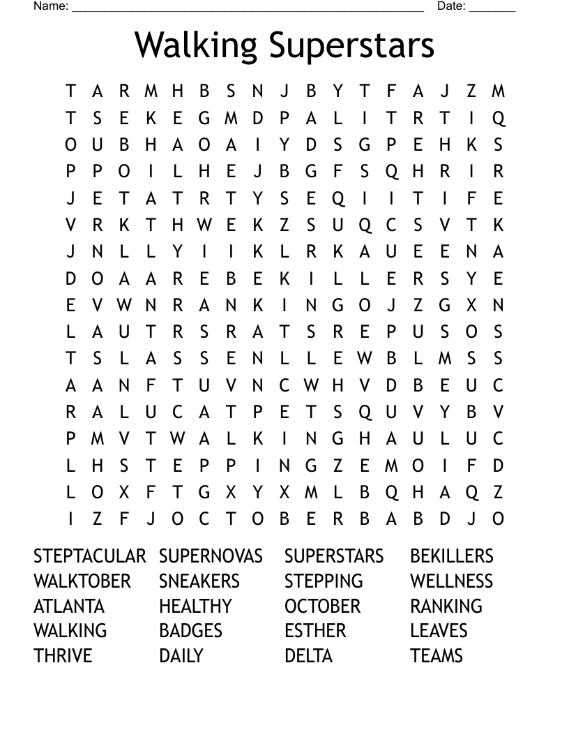 Walking Superstars Word Search WordMint walking-superstars-word-search-wordmint