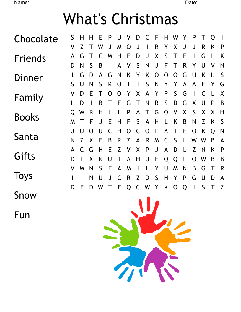 What's Christmas Word Search - WordMint
