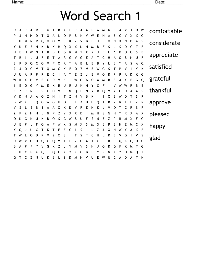 Word Search 1 - WordMint