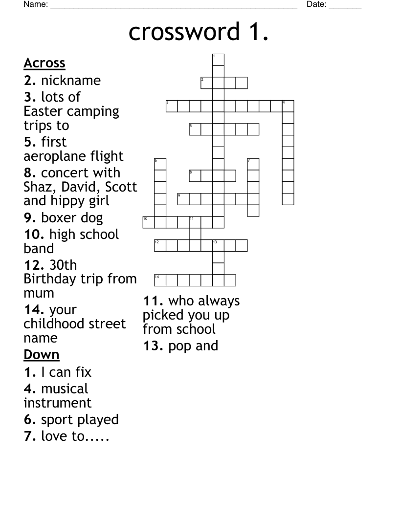 crossword 1. - WordMint