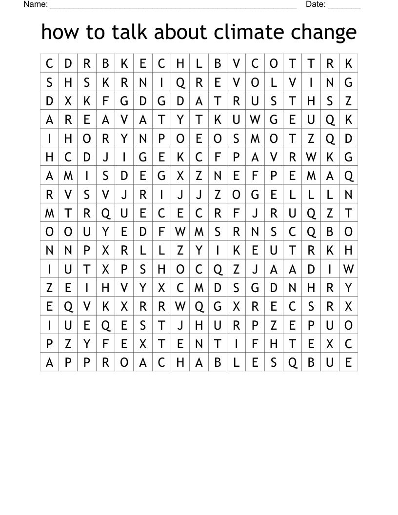 how to talk about climate change Word Search - WordMint