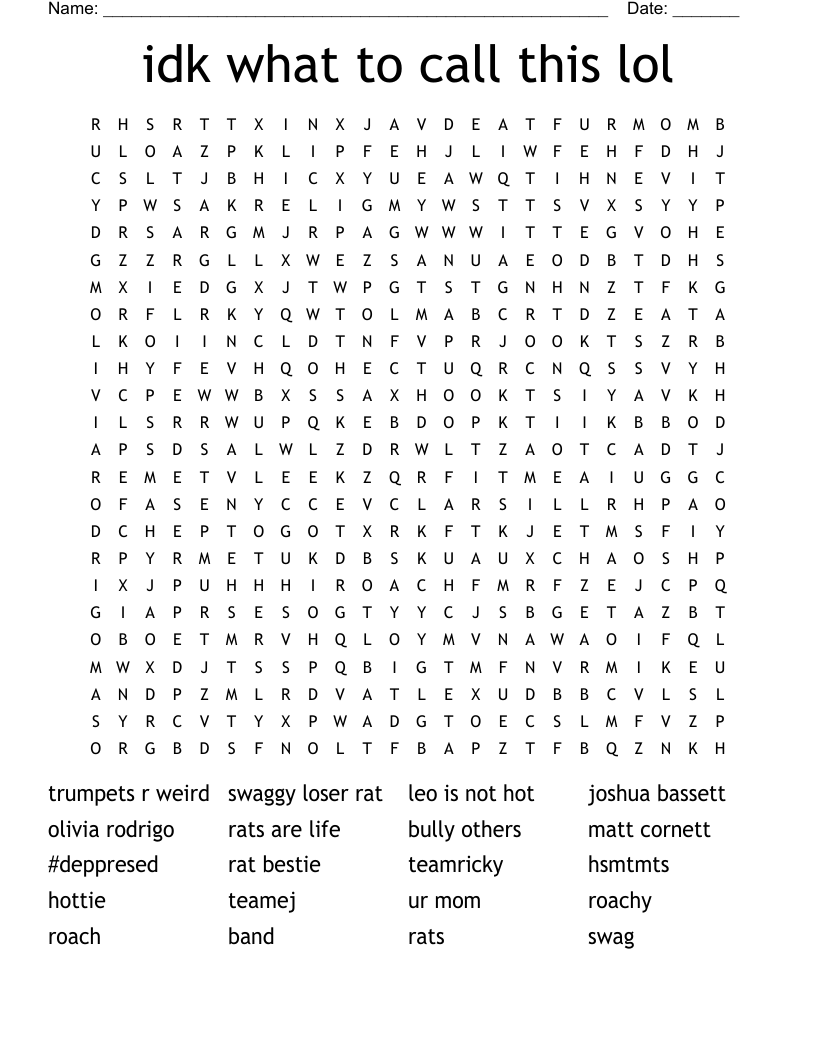 idk what to call this lol Word Search - WordMint
