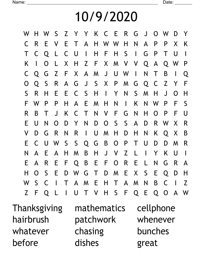 10/9/2020 Word Search - WordMint