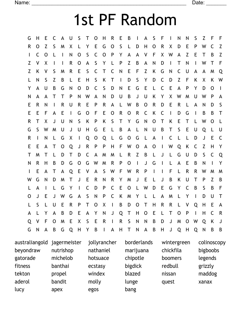 1st PF Random Word Search - WordMint