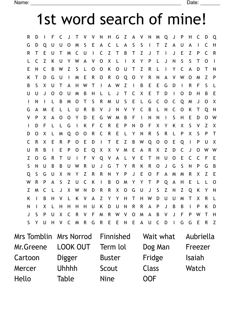 1st word search of mine! - WordMint