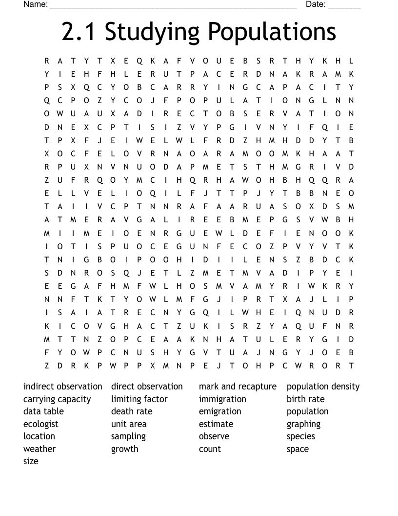 2 1 Studying Populations Word Search WordMint 2-1-studying-populations-word-search-wordmint