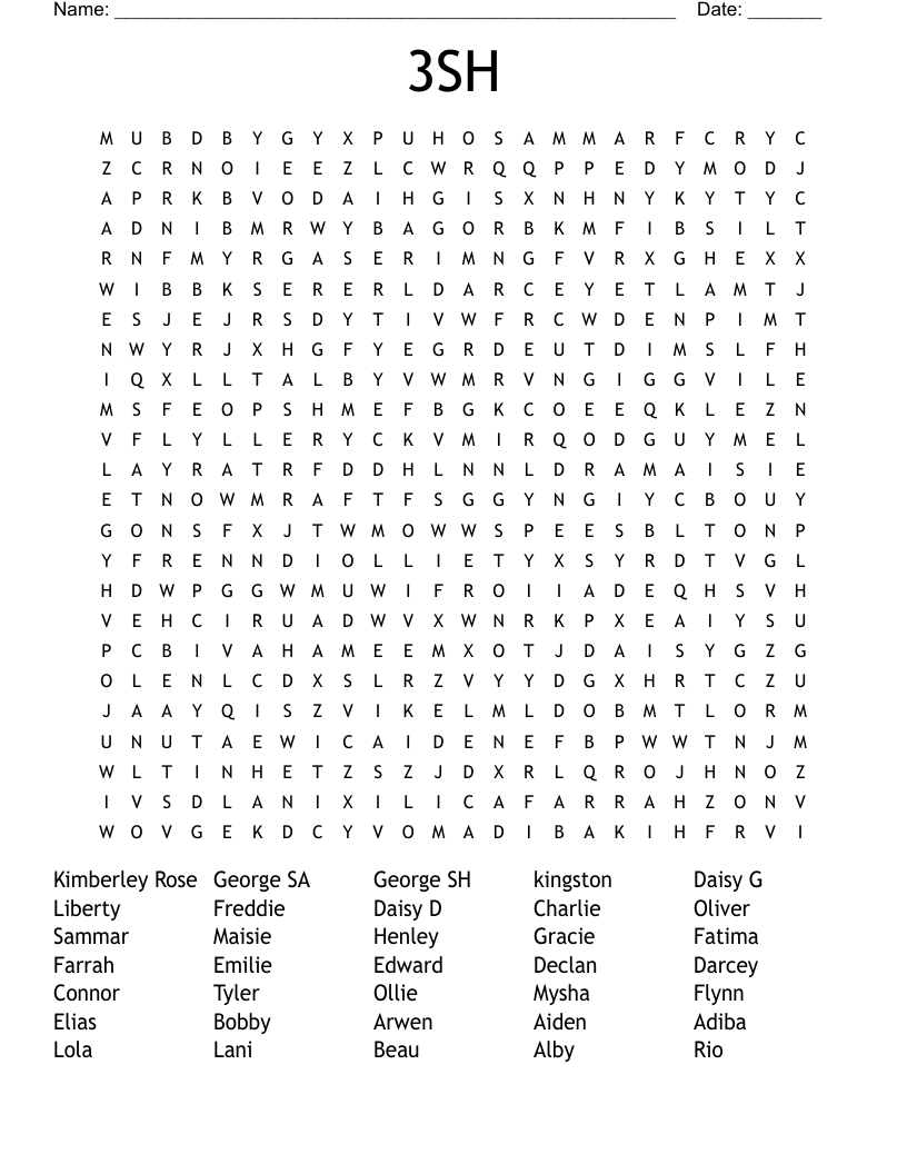 3SH Word Search - WordMint