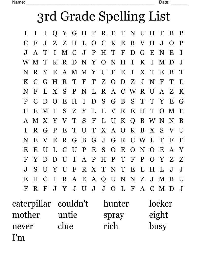 Rd Grade Spelling Words List Pdf Third Grade Spelling Words Spelling