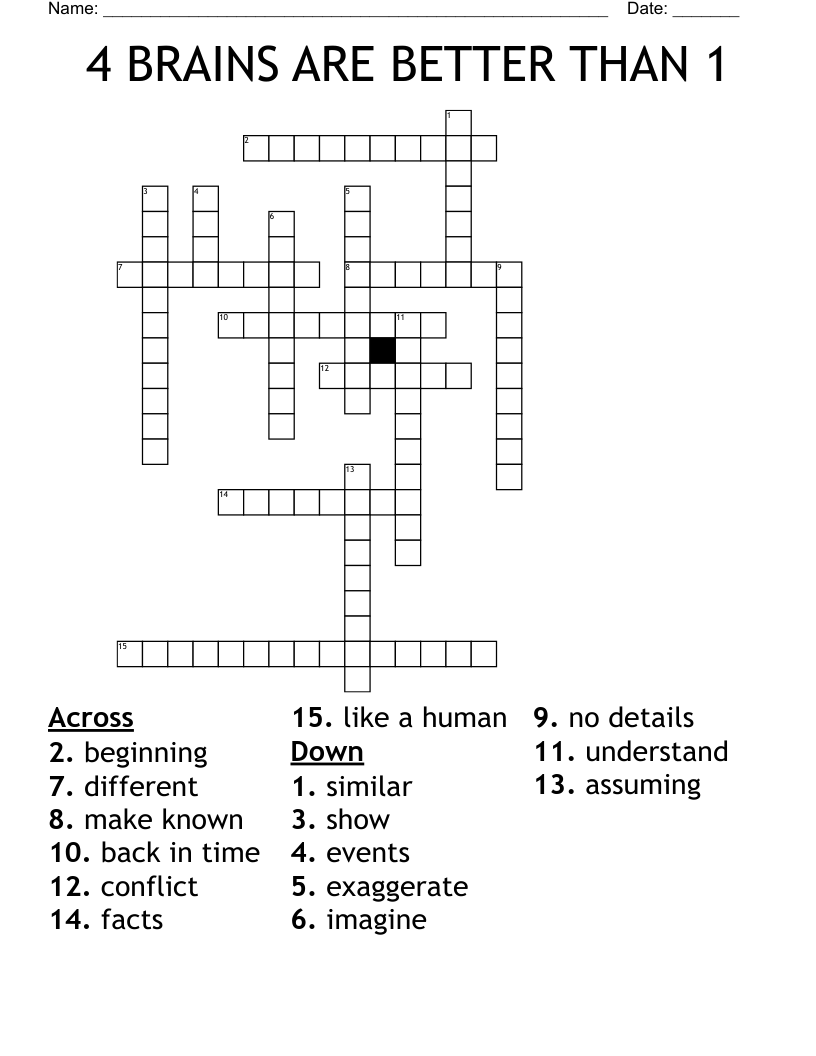 4 BRAINS ARE BETTER THAN 1 Crossword - WordMint