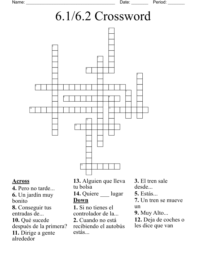 6.1/6.2 Crossword - WordMint