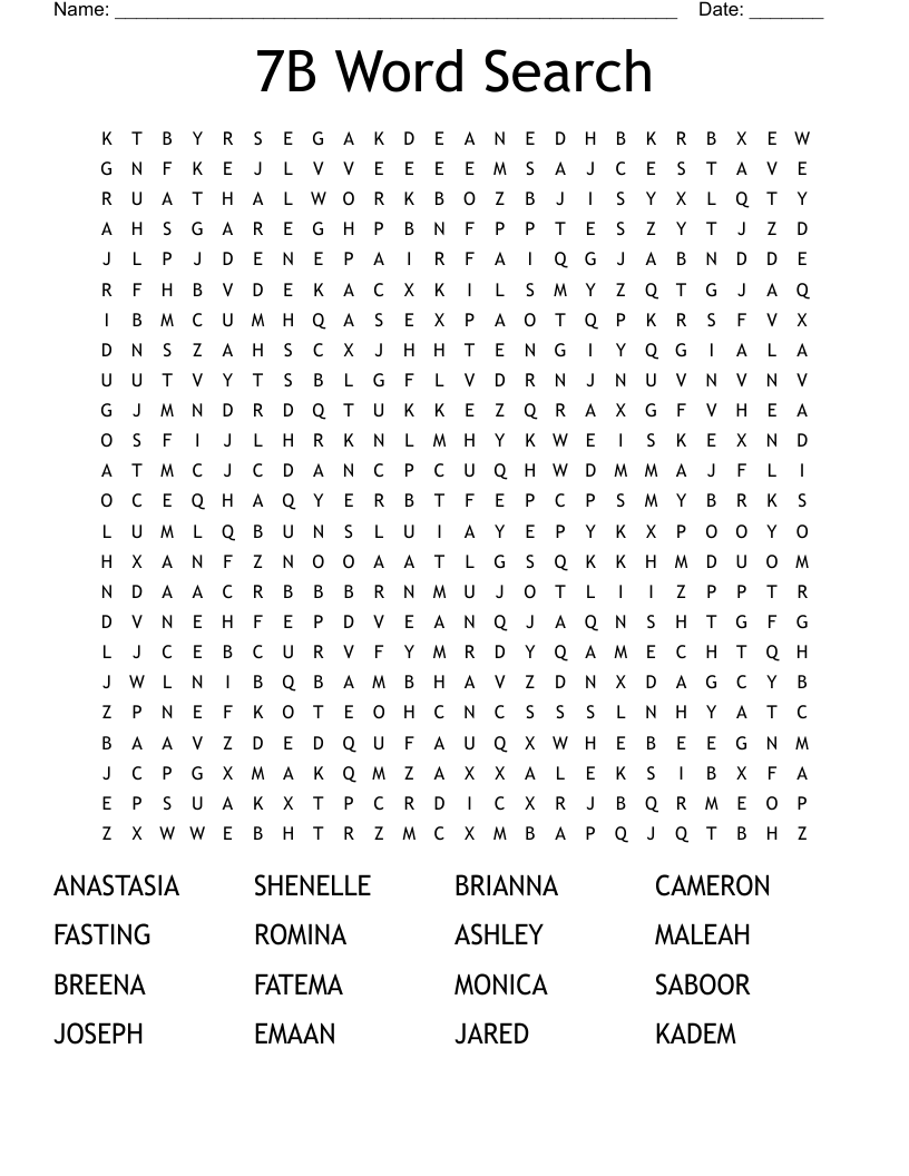 7B Word Search - WordMint